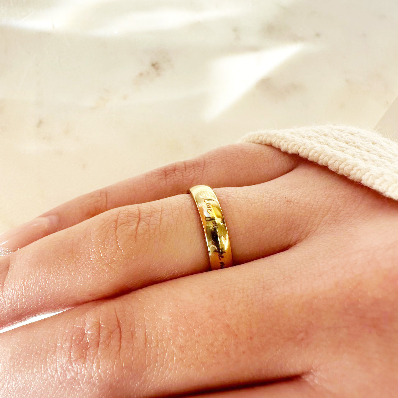 8K Gold Custom Handwriting Ring – All That Blyng